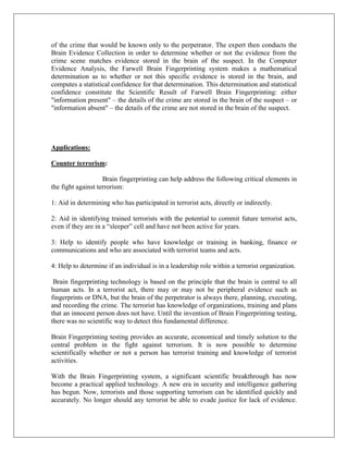 Brain fingerprinting detail report | PDF