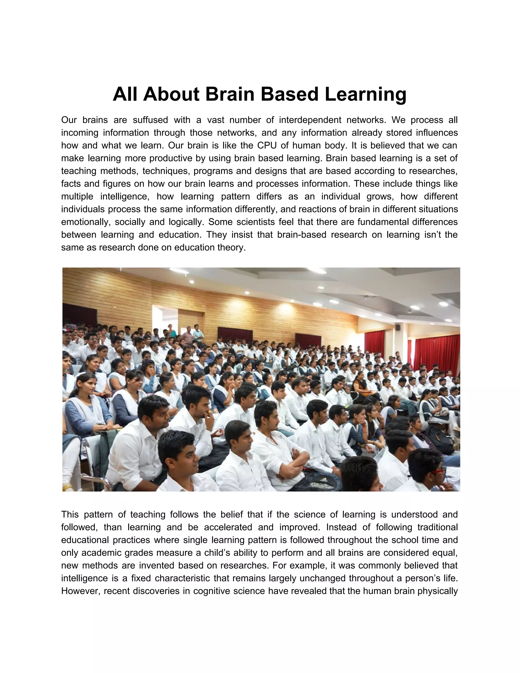 Everything About Brain Based Learning | PDF