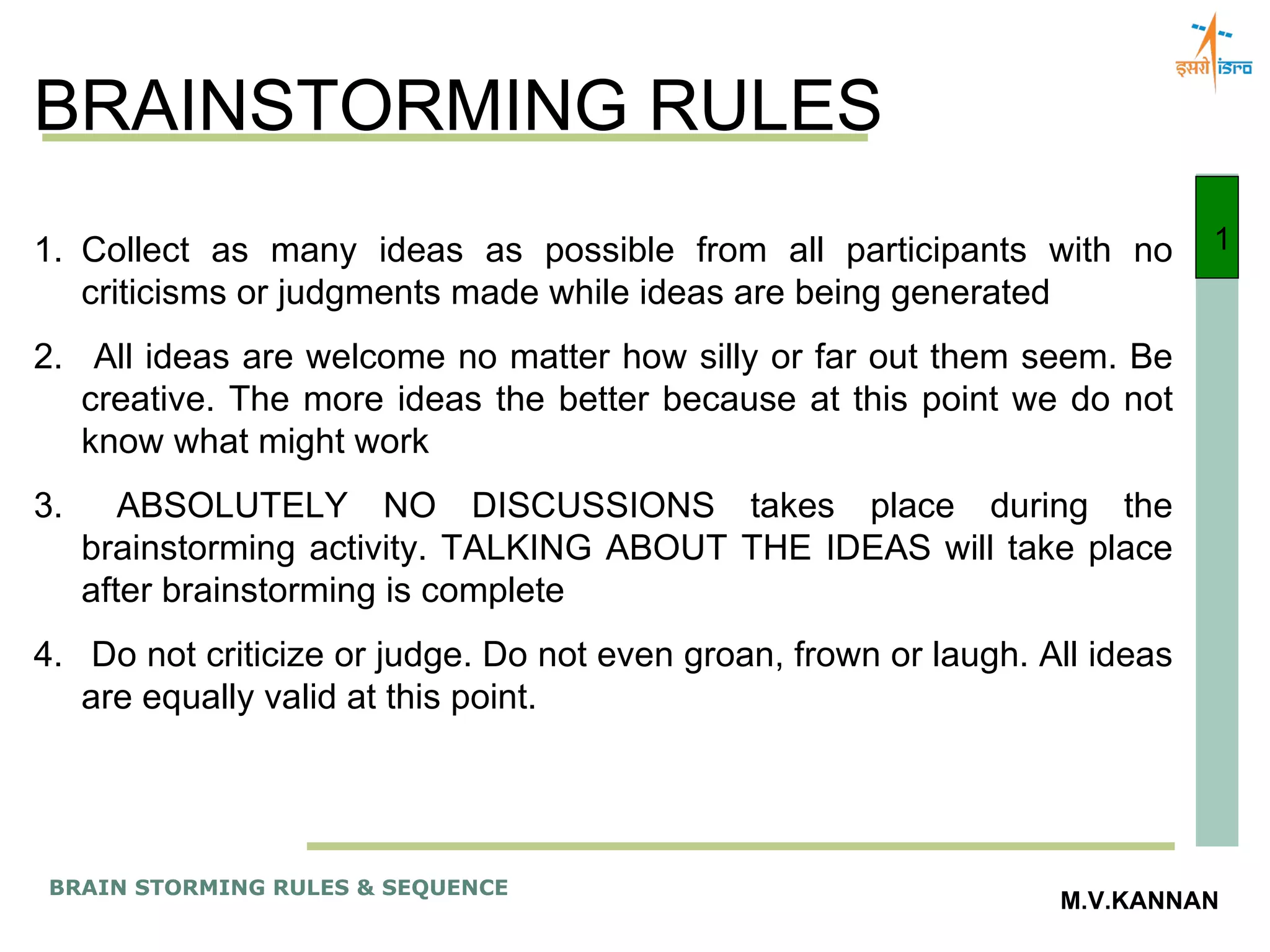 Brain storming-rules | PPT