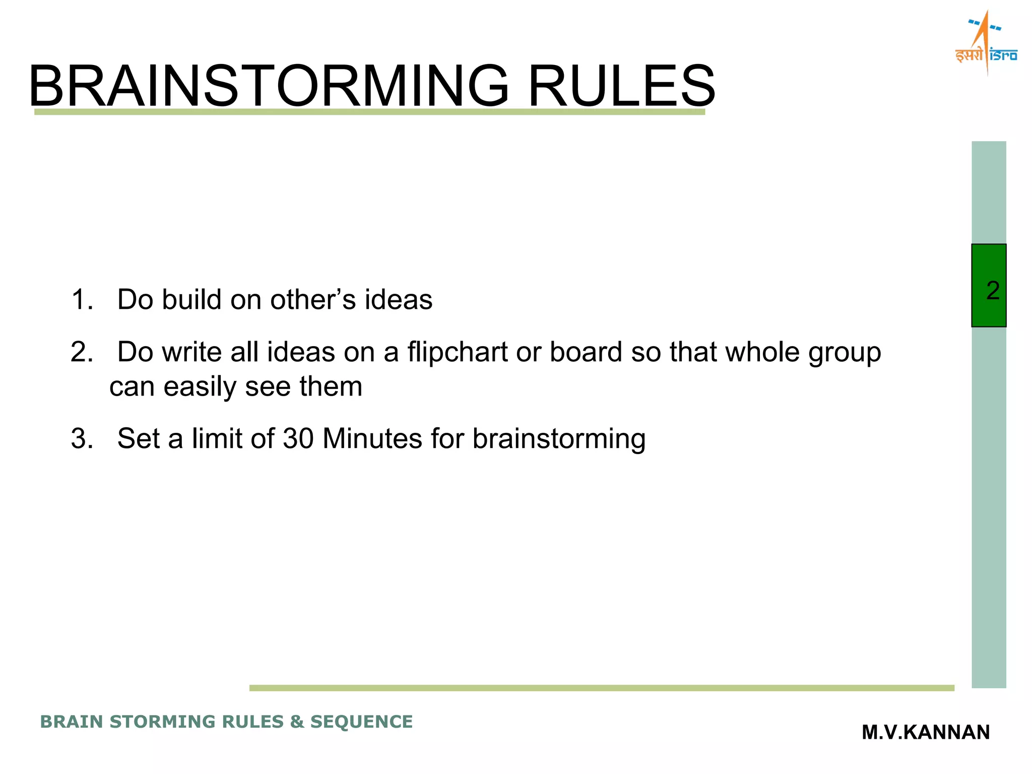 Brain storming-rules | PPT