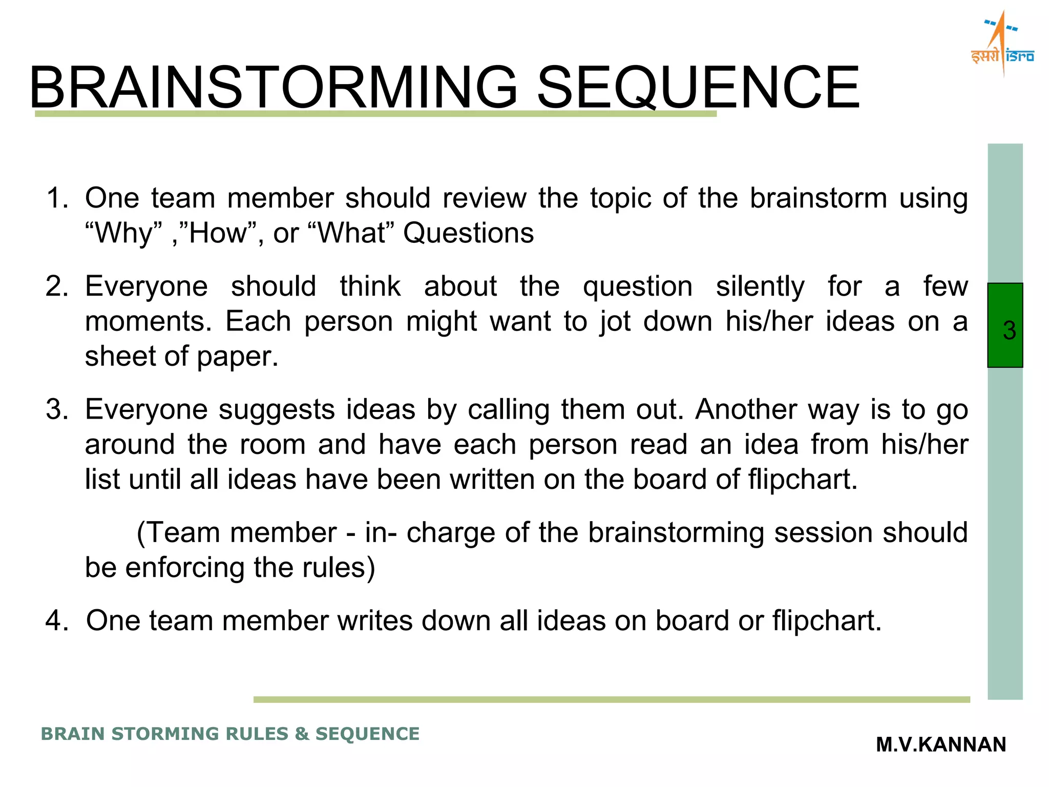 Brain storming-rules | PPT