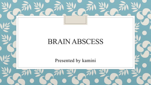 brain abscess.pptx | Brain and Nervous System Disorders | Diseases and Conditions