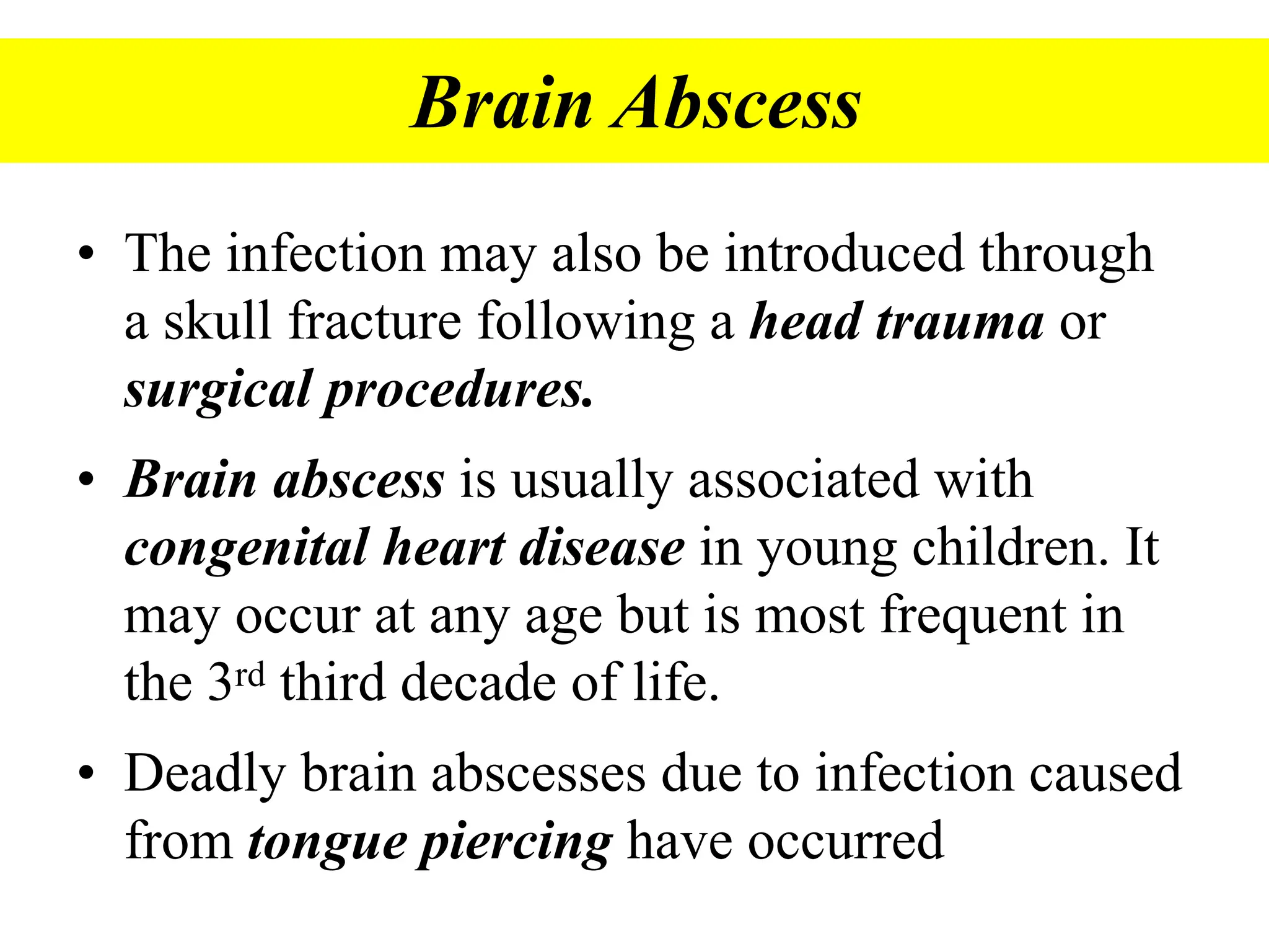 Brain Abscess it's causes and treatment and sign symptoms | PDF