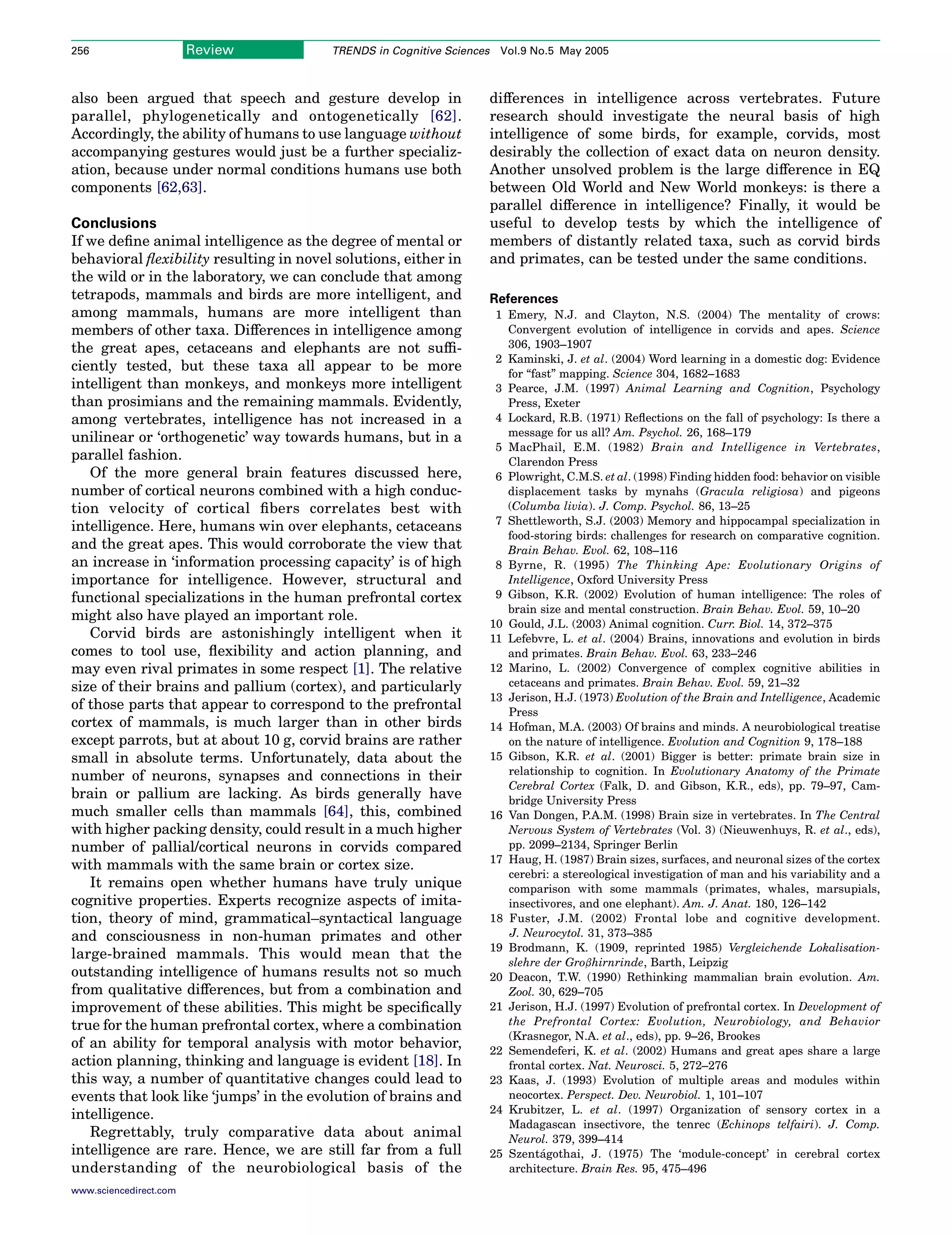 Brain and intelligence evol | PDF