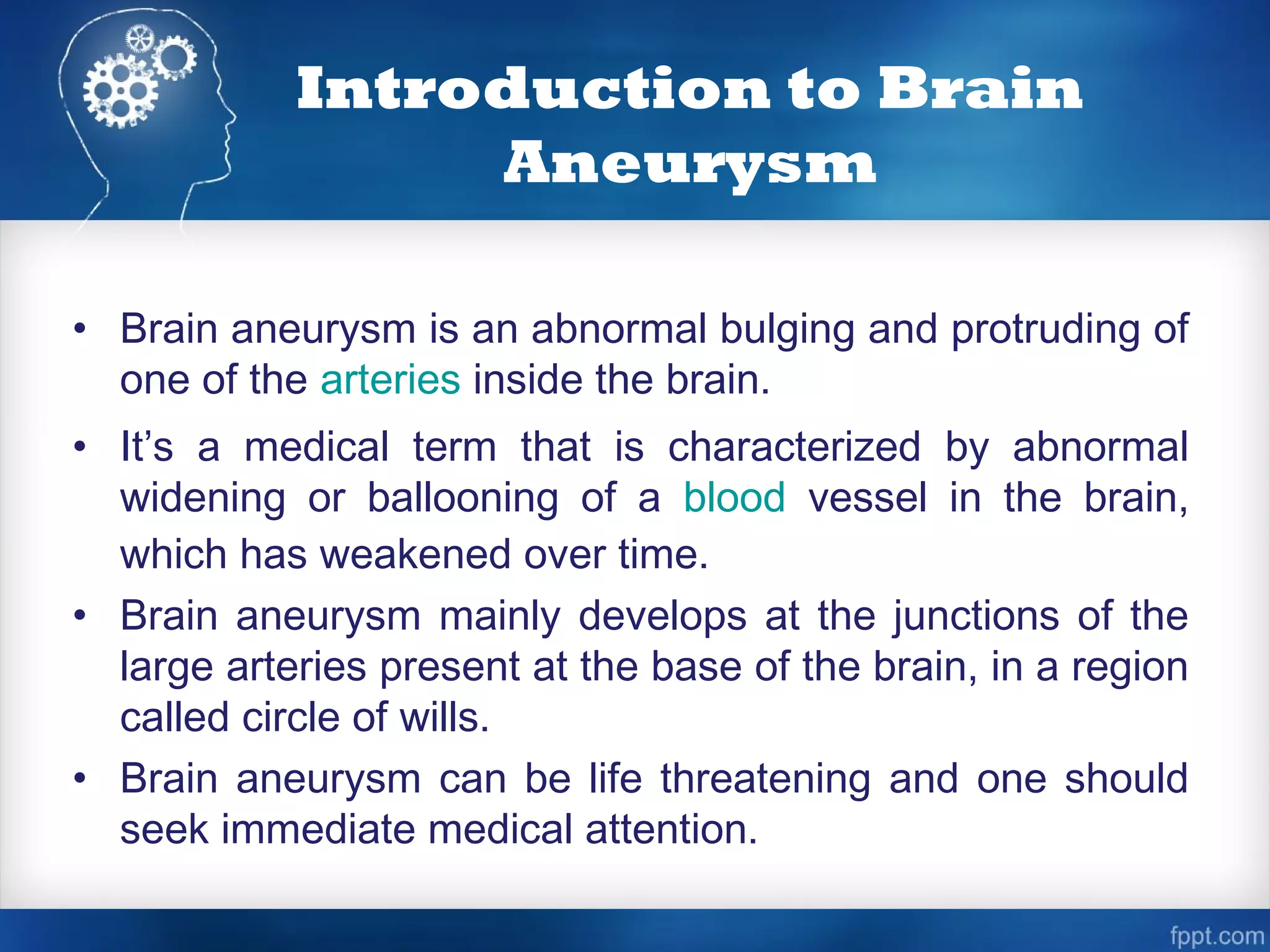 Brain aneurysm | PPT