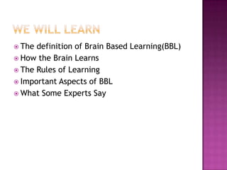 Brain-Based Learning | PPTX