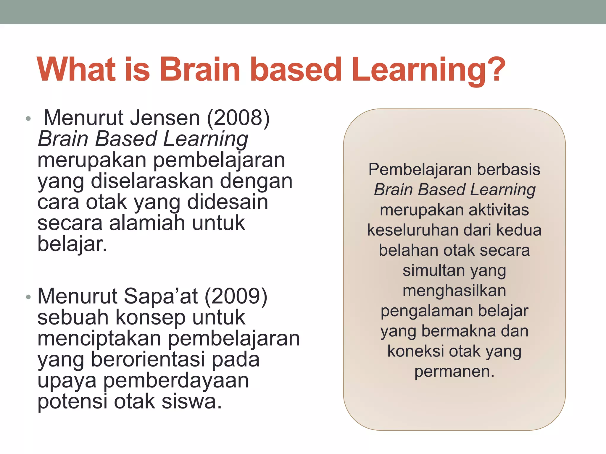 Brain based learning | PPTX