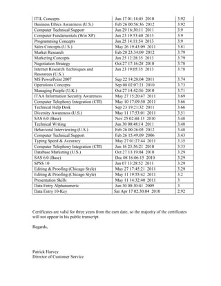 Transcript - Brainbench/PreVisor - Dean Pangelinan | PDF