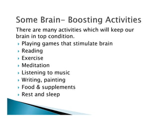Brain boosters | PDF