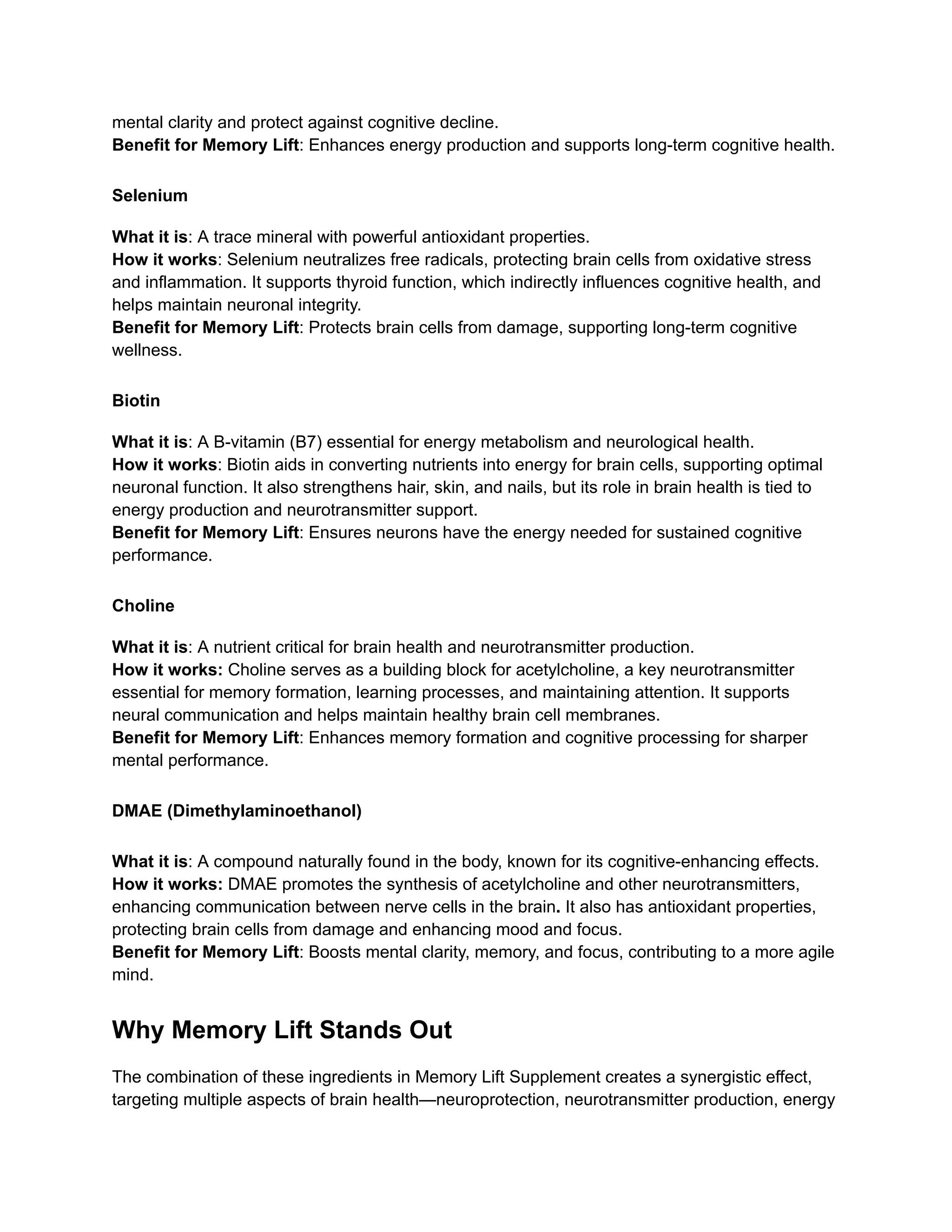 Memory Lift Supplement Reviews 2025: What It Is and How It Works | PDF