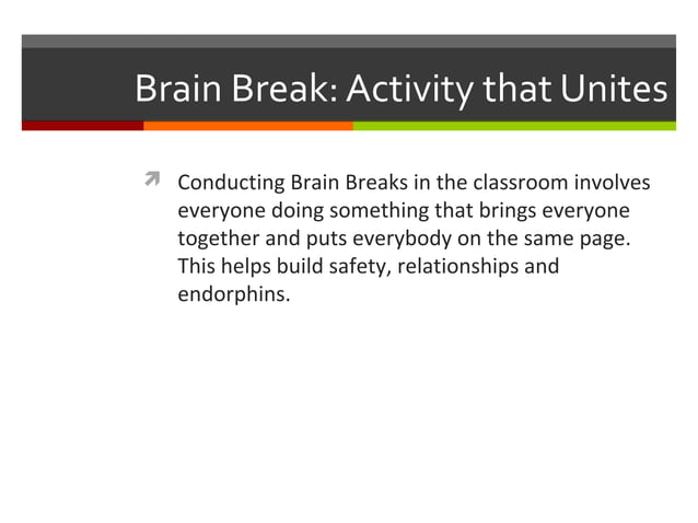 Brain Breaks | PPT | Brain and Nervous System Disorders | Diseases and ...