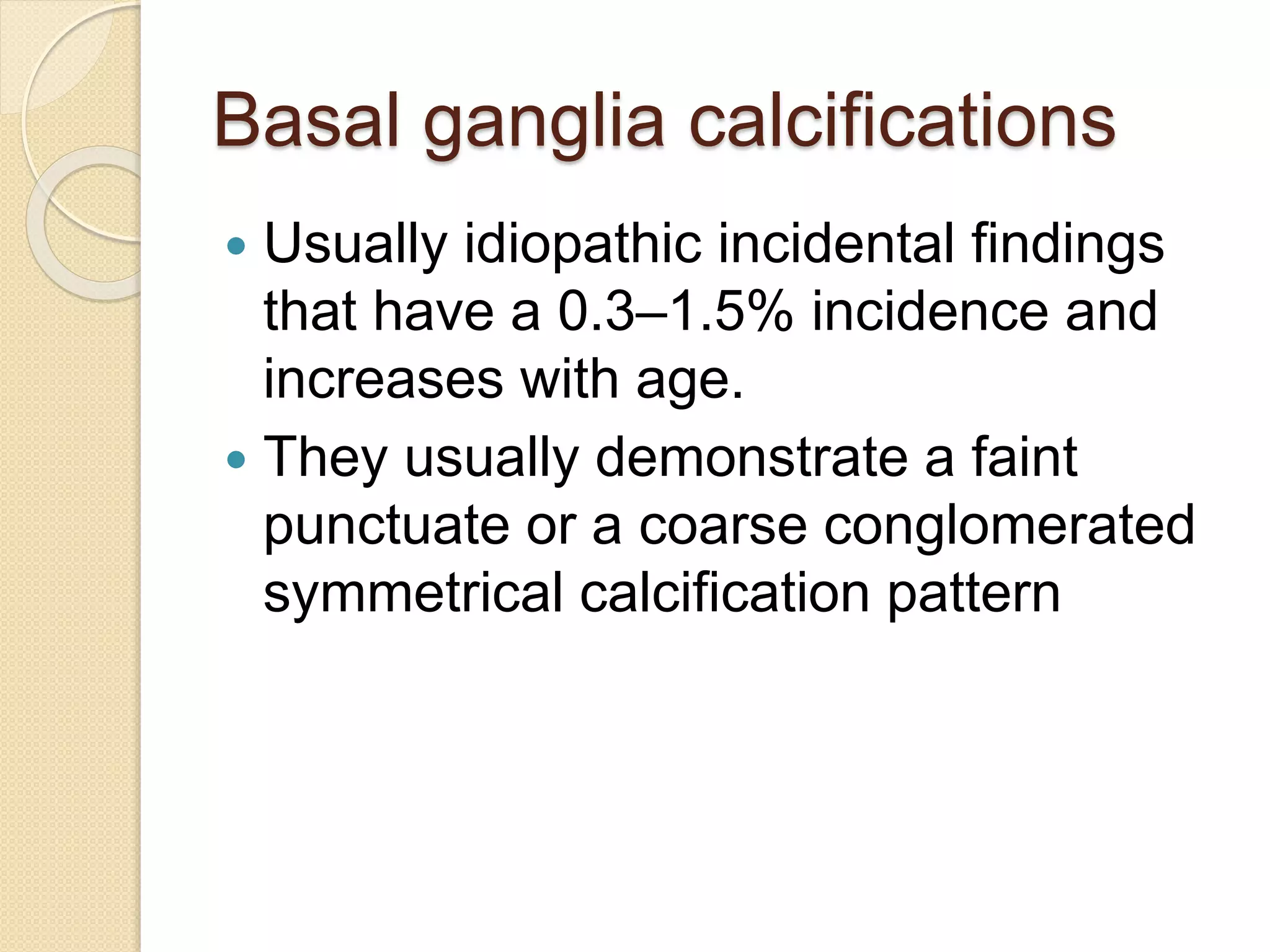 intracerebral calcification | PPTX