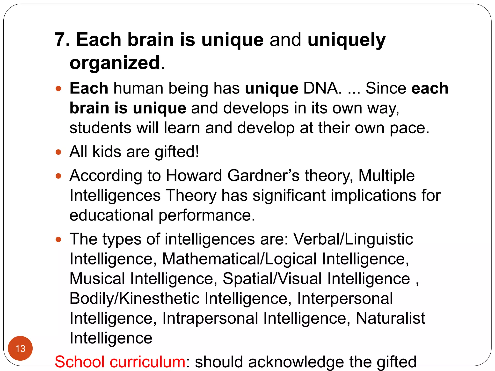Brain compatible curriculum | PPTX