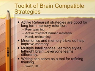 Brain Compatible Learning | PPT | Education