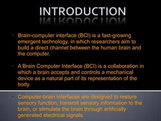 Brain computer interface | PPTX