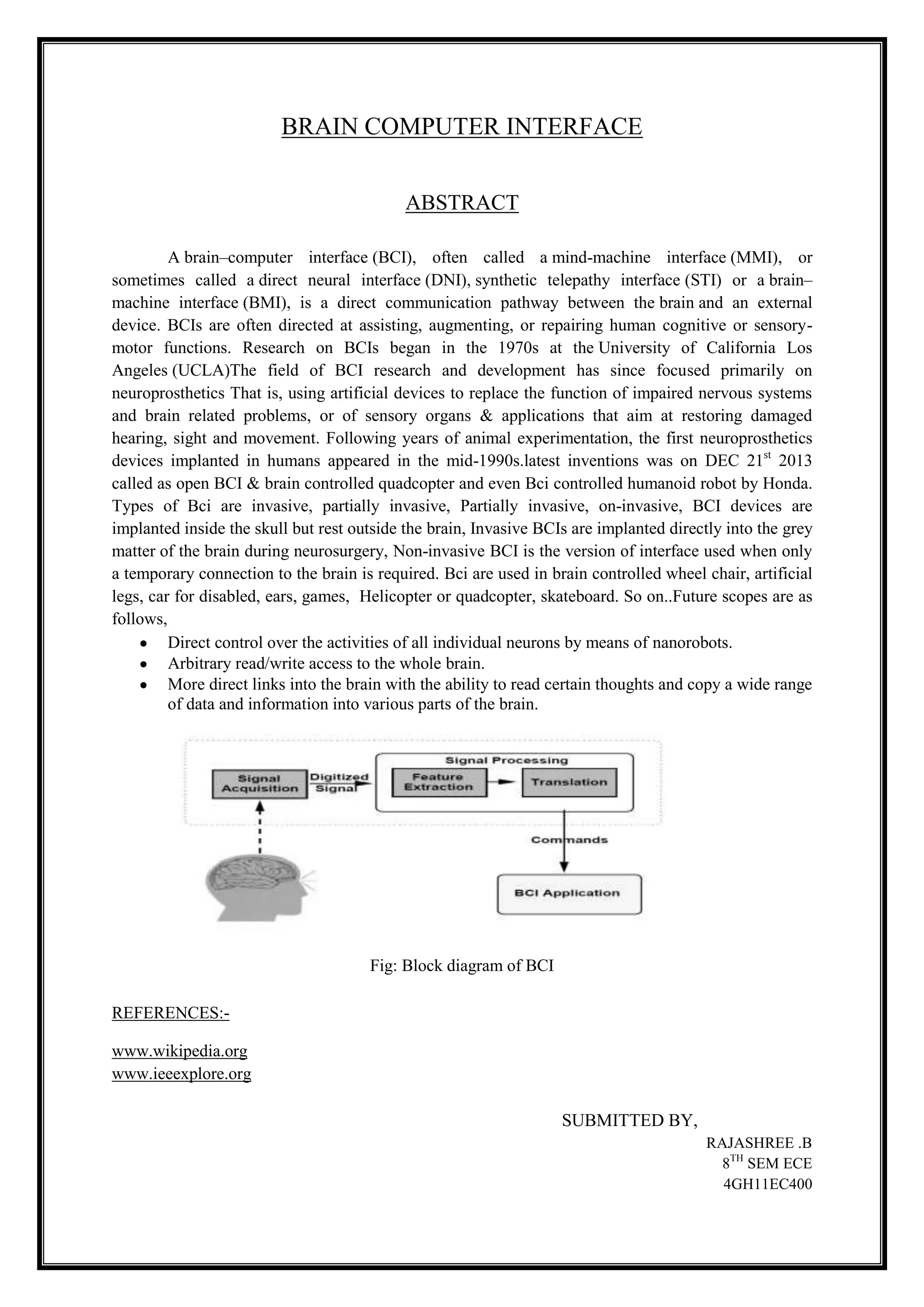Brain Computer Interface Pdf