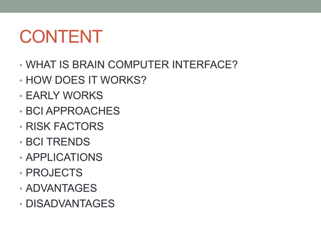 Brain computer interface (BCI) | PPTX | Brain and Nervous System Disorders | Diseases and Conditions