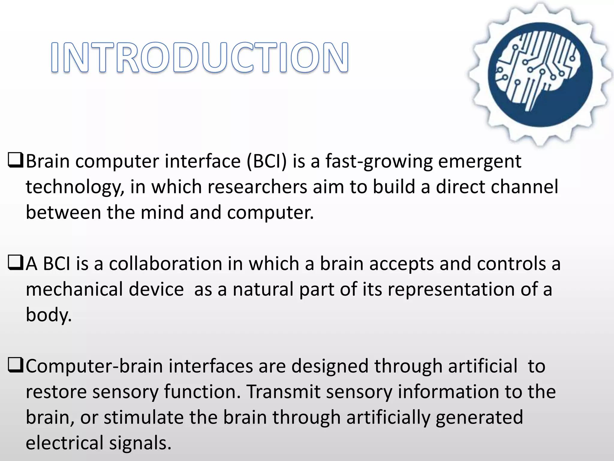 Brain computer interface | PPTX | Brain and Nervous System Disorders ...