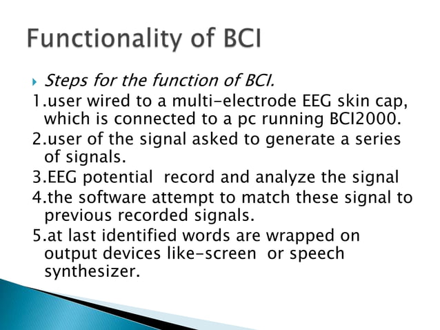 Brain Computer Interfaces(BCI) | PPTX