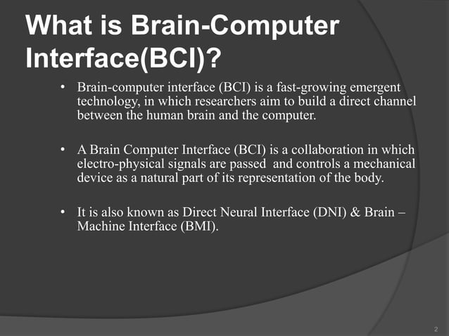 Brain computer interface | PPT