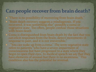 Brain death | PPTX | Brain and Nervous System Disorders | Diseases and ...