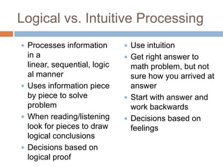 Brain Dominance Learning | PPTX