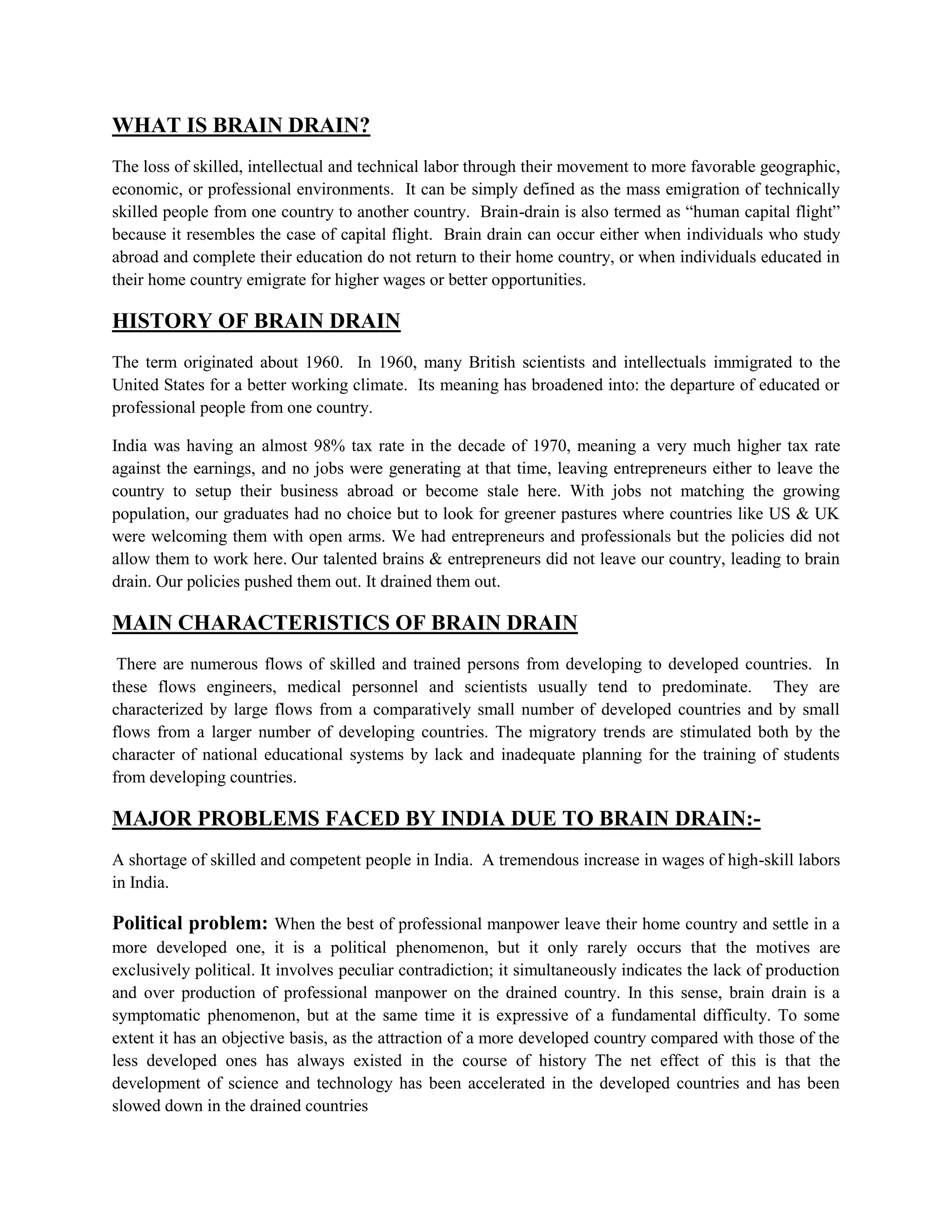 Brain drain | DOCX