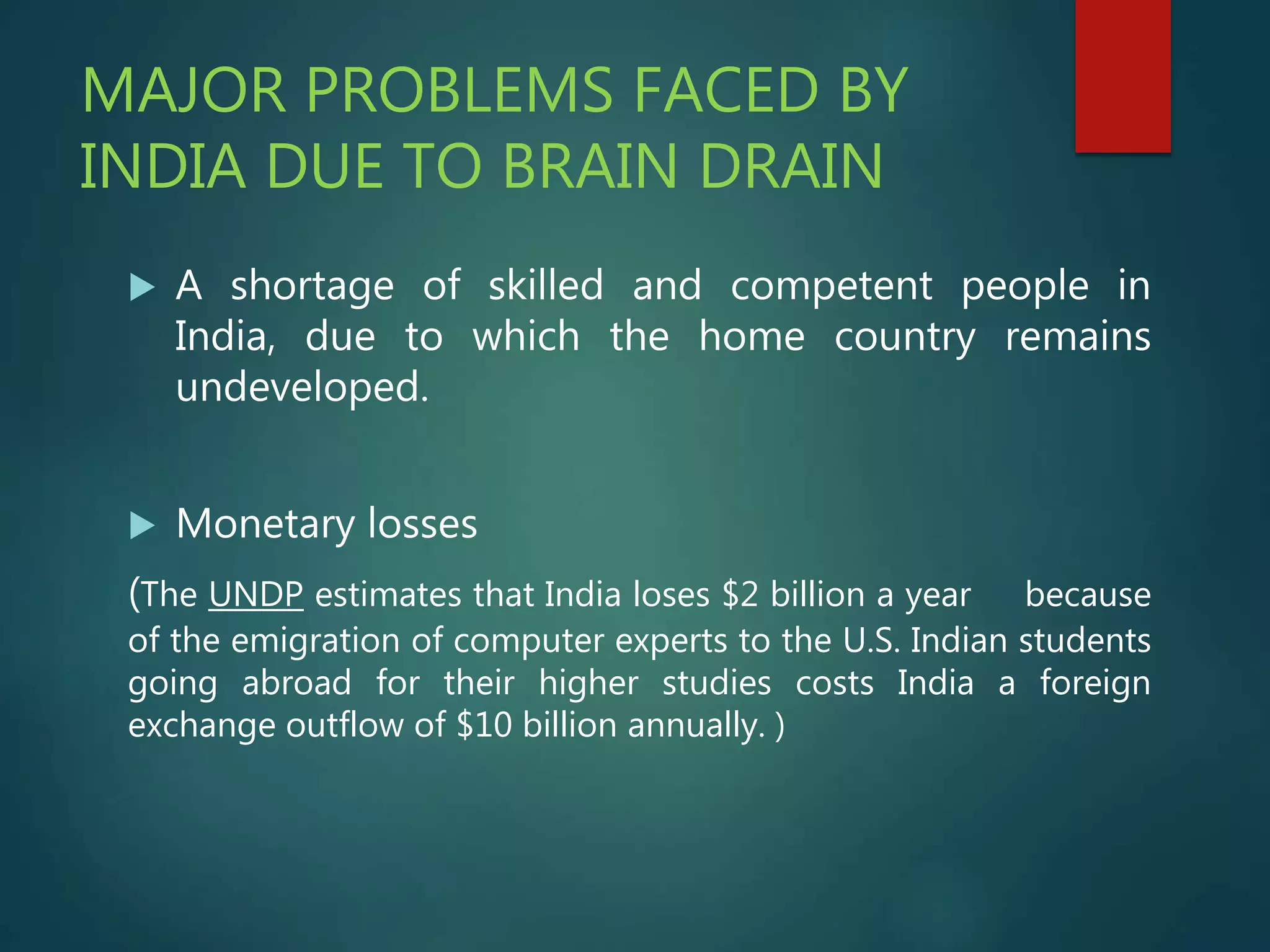 Brain drain in India | PPTX