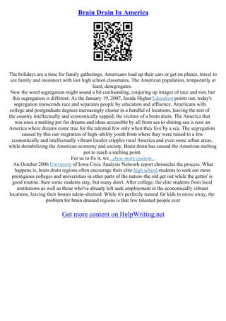 Brain Drain Essay | PDF