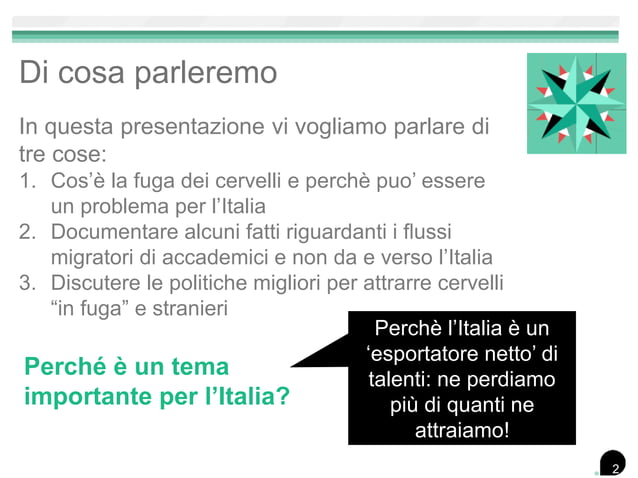 La Fuga dei Cervelli: quando trovarli e' meglio che perderli | PPT