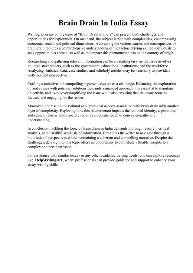 Brain Drain In India Essay.pdf | Education