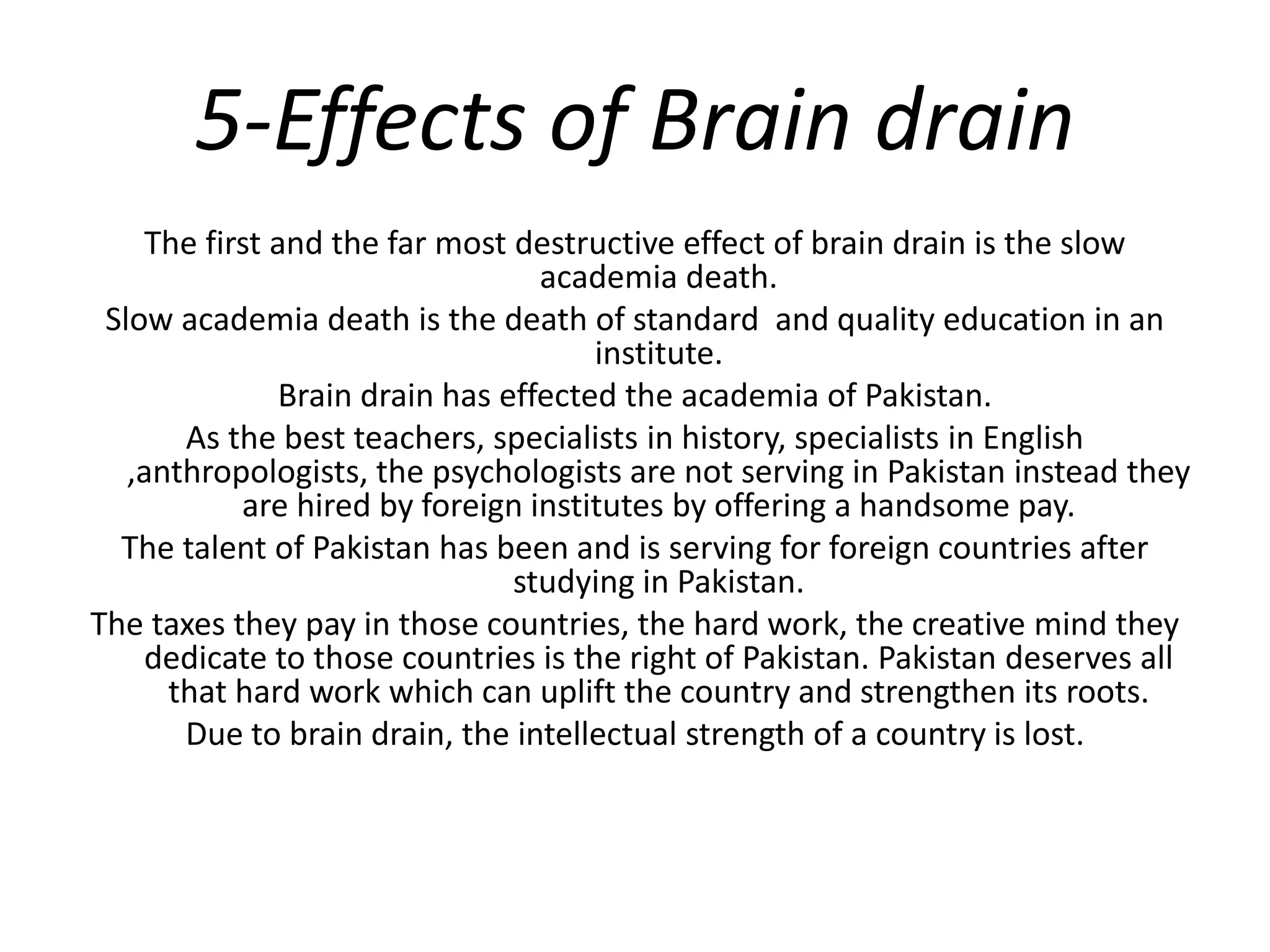 Brain drain in pakistan | PPTX