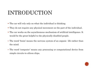 Brain Controlled car for disabled using AI | PPTX