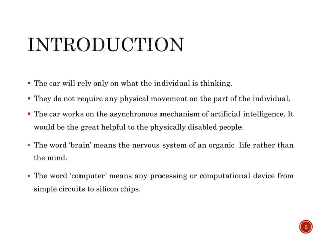 Brain Controlled car for disabled using AI | PPTX
