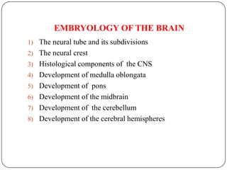 EMBRYOLOGY OF BRAIN,NEW | PPTX