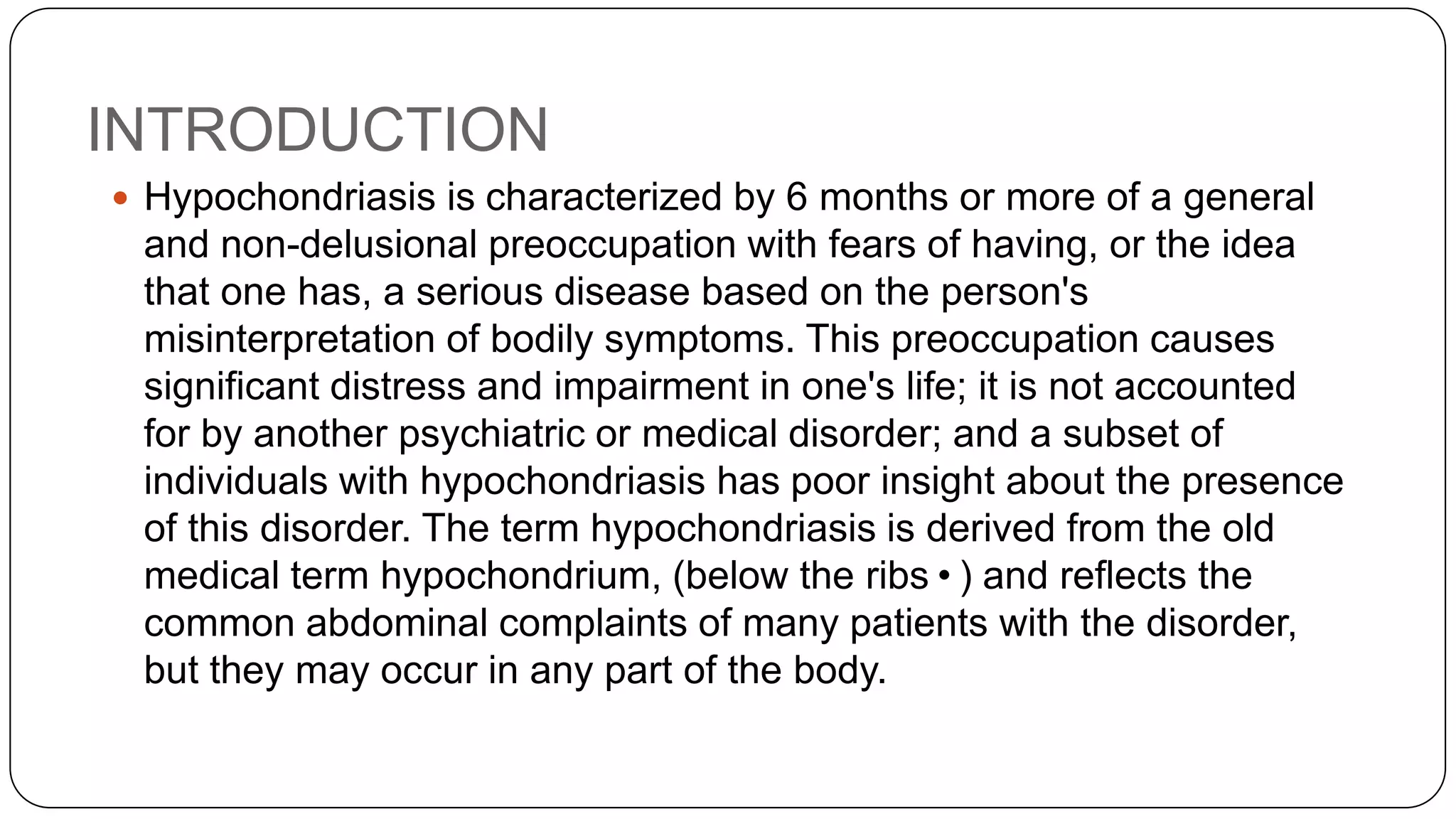 Brain fag syndrome,hypochondriasis and conversion disorder | PPTX