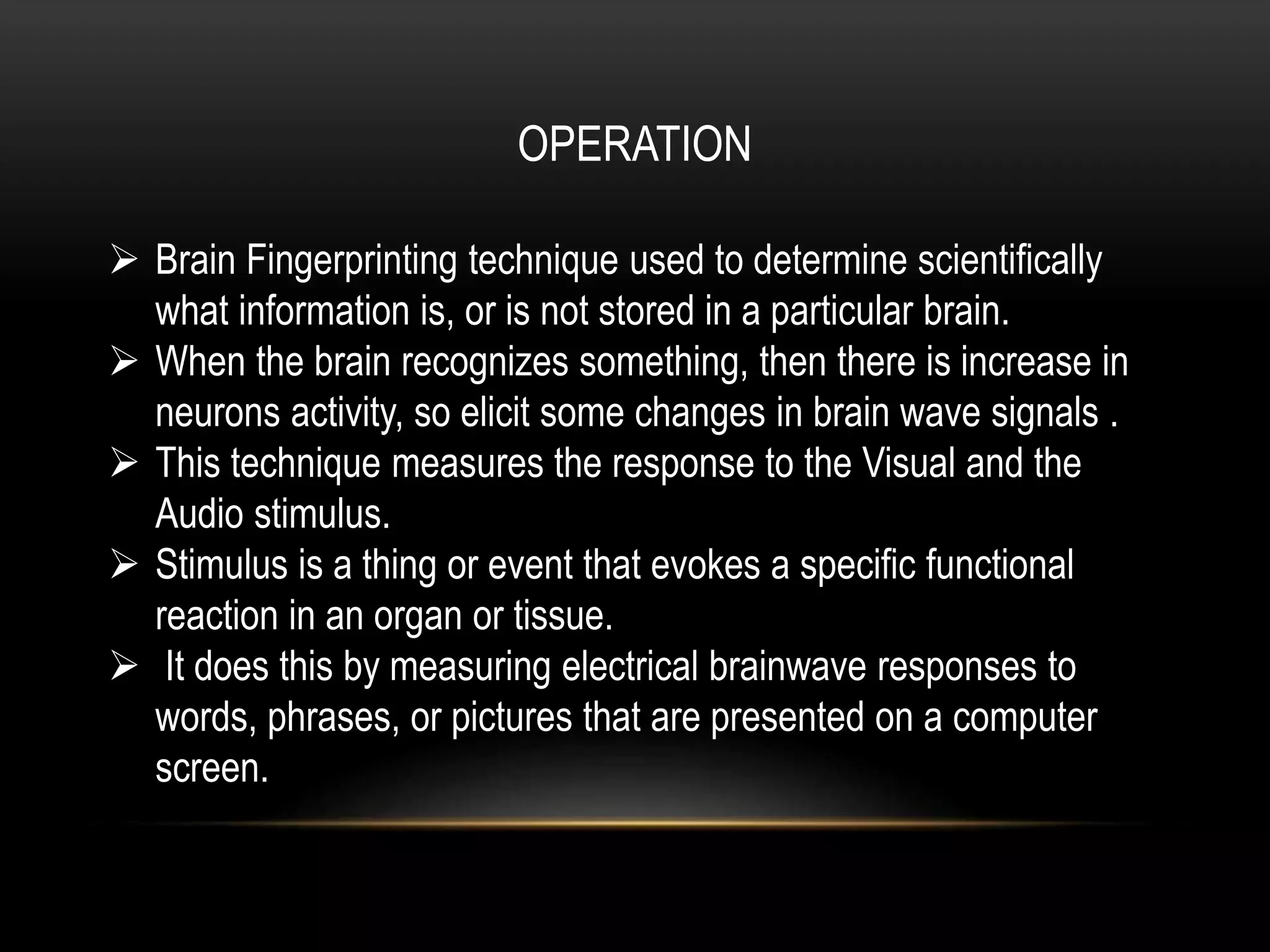 Brain finger print | PPT