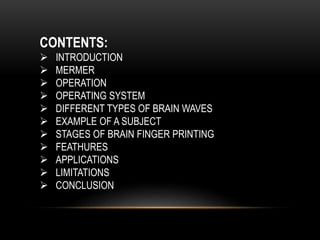 Brain finger print | PPT