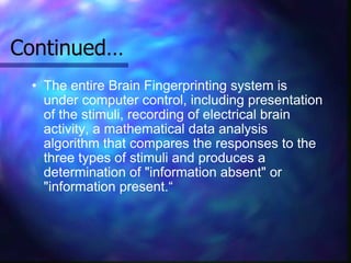 Brain fingerprinting | PPT