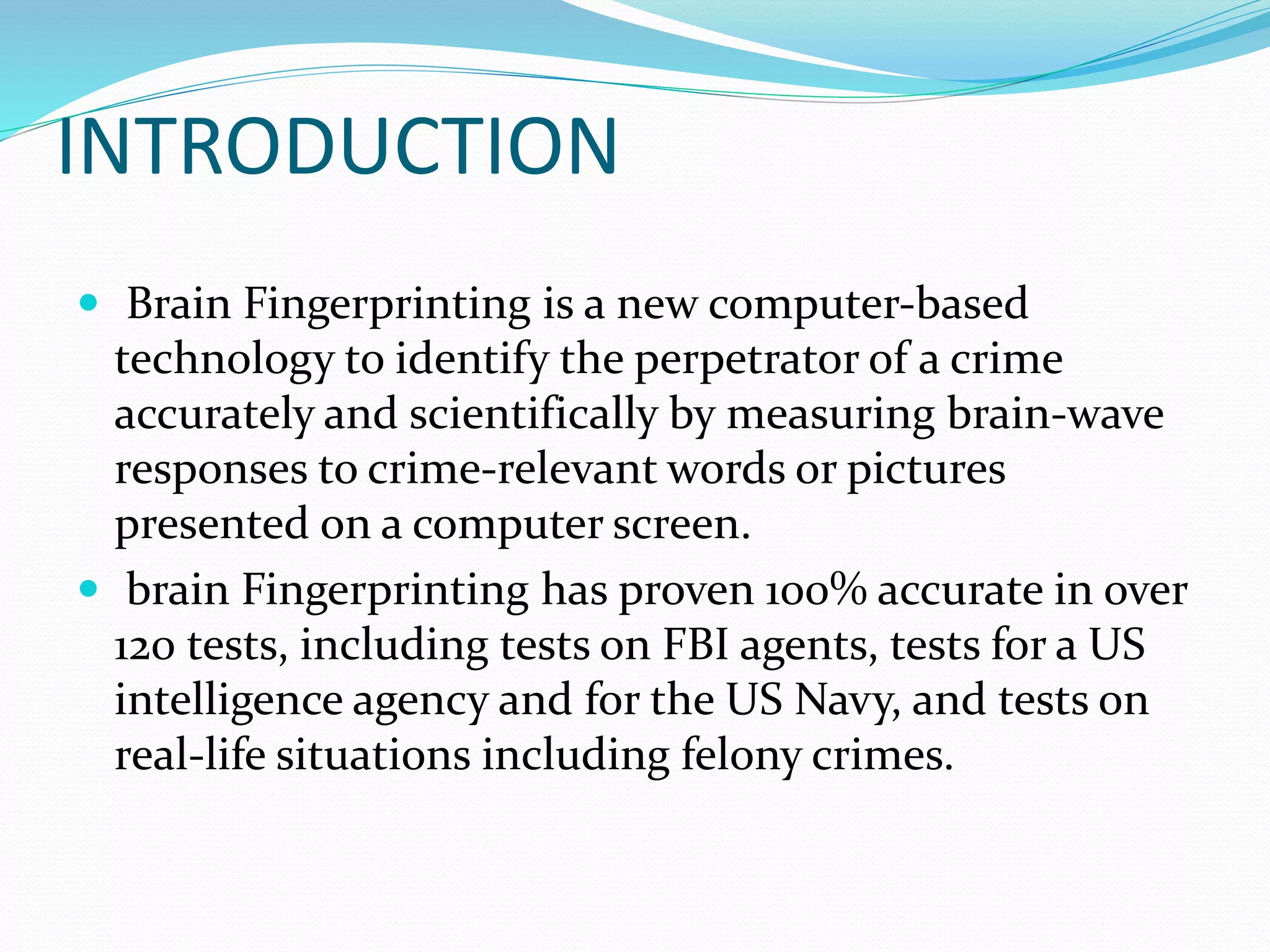 Brain fingerprinting | PPTX