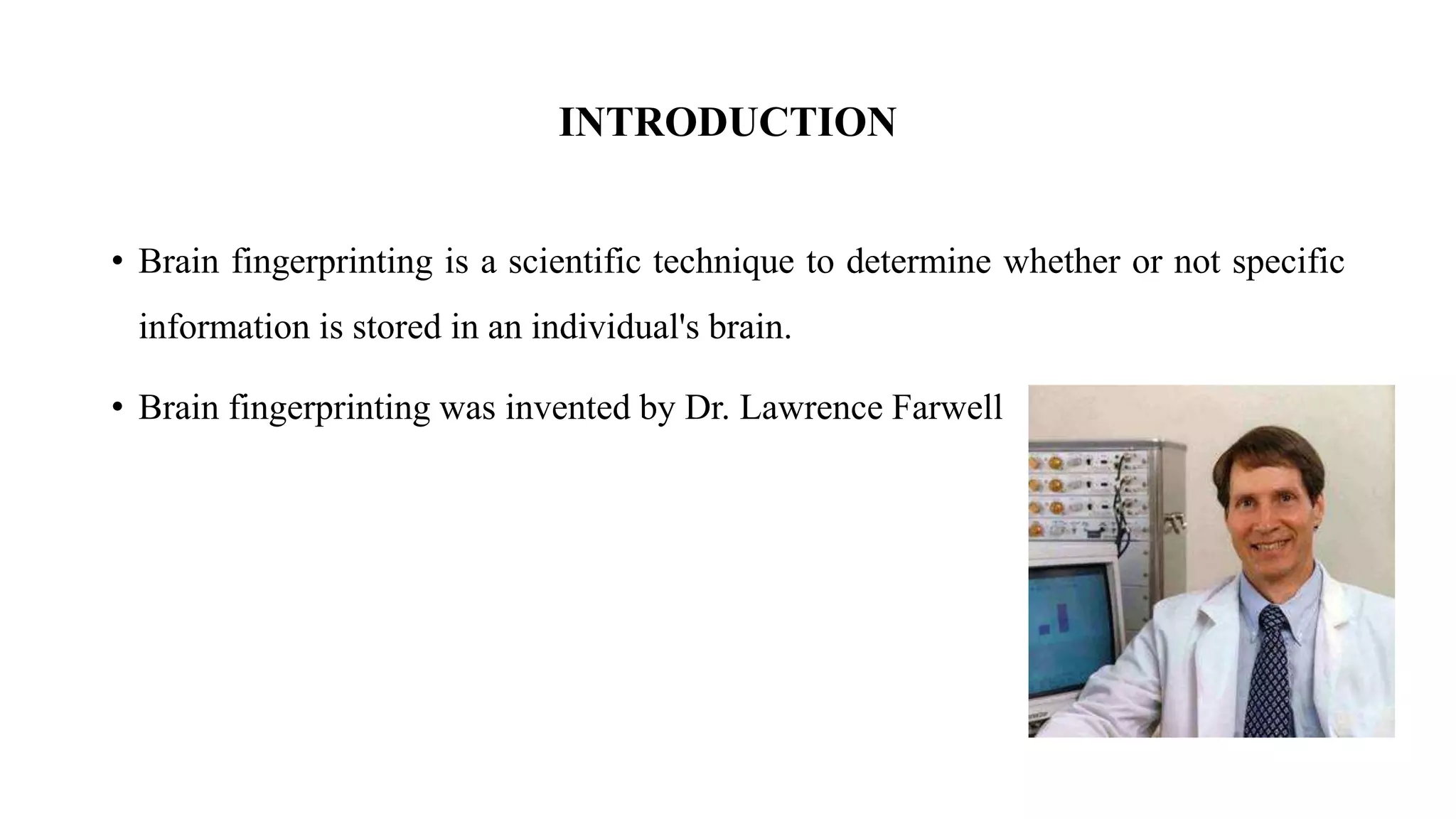 Brain finger printing technology | PPT