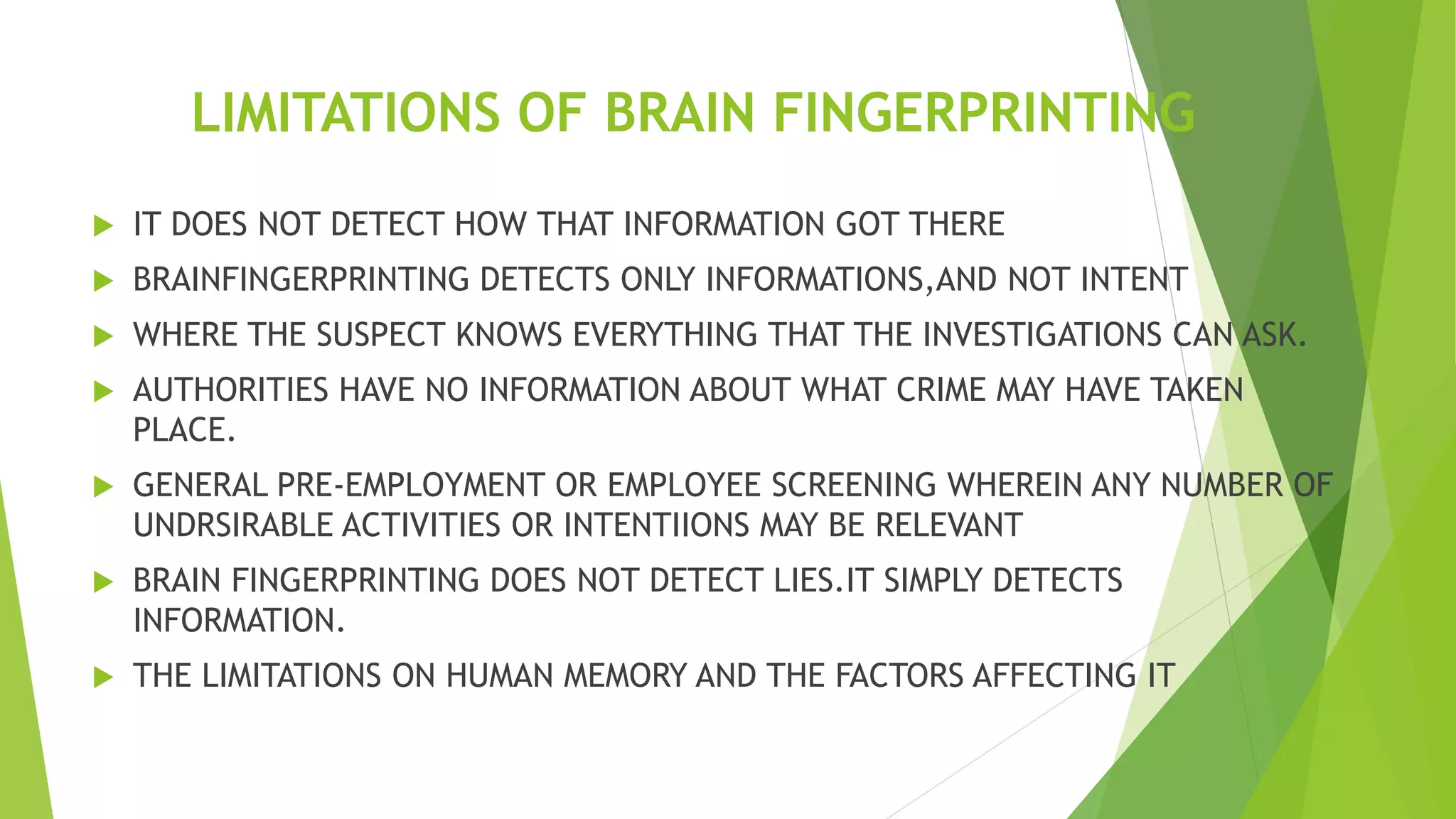 Brain fingerprinting ppt by ramana babu | PPTX