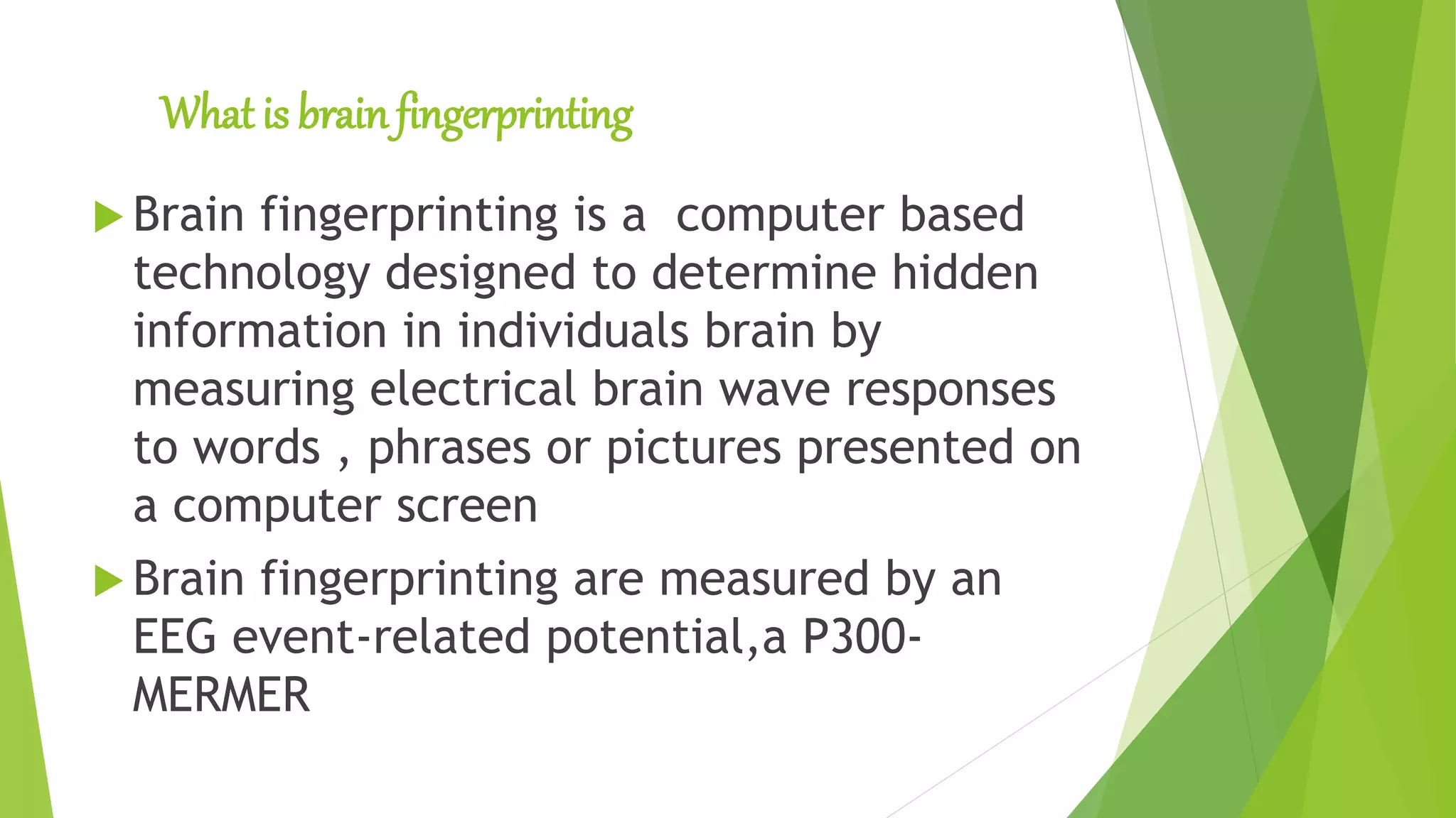 Brain fingerprinting ppt by ramana babu | PPTX