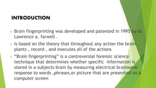 Brain fingerprinting ppt by ramana babu | PPTX