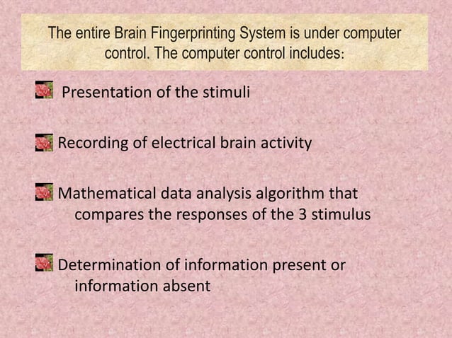 Brain fingerprinting technology .....Ankit (seminar ppt) | PPT