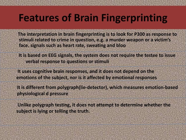Brain fingerprinting technology .....Ankit (seminar ppt) | PPT