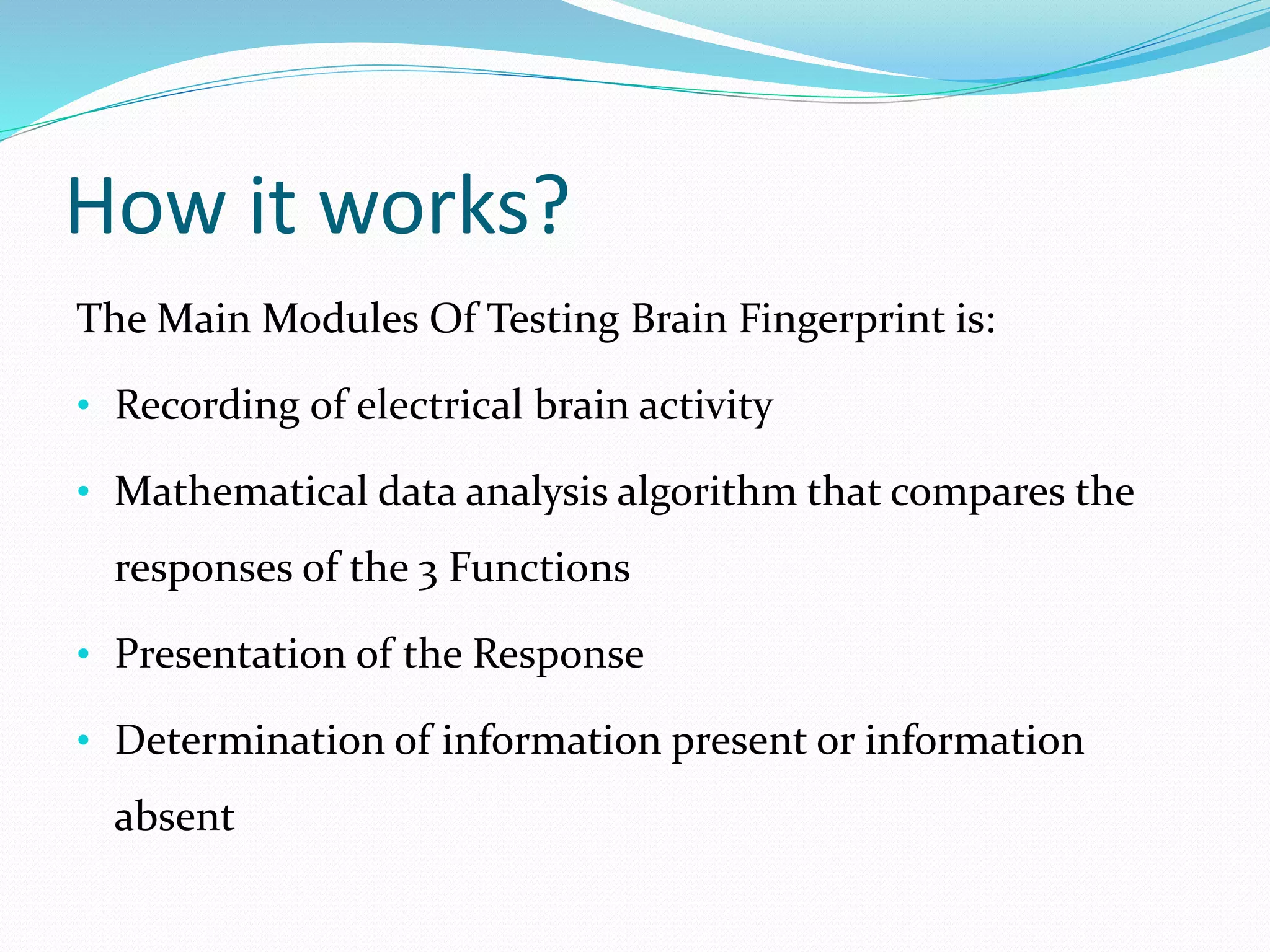 Brain fingerprint technology presentation | PPTX