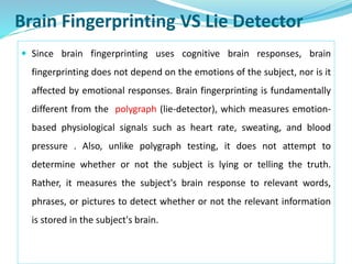 Brain finger printing | PPTX