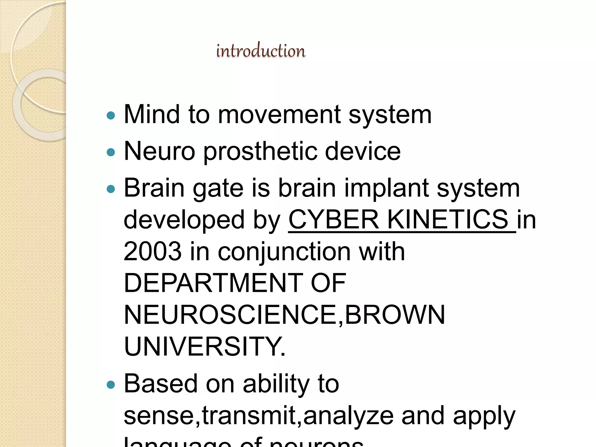 Brain gate- thoughts into actions | PPTX | Brain and Nervous System ...