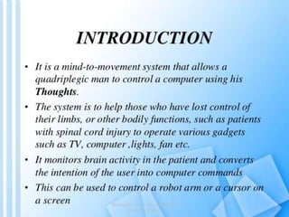 Braingate system | PPTX | Artificial Intelligence | Technology & Computing